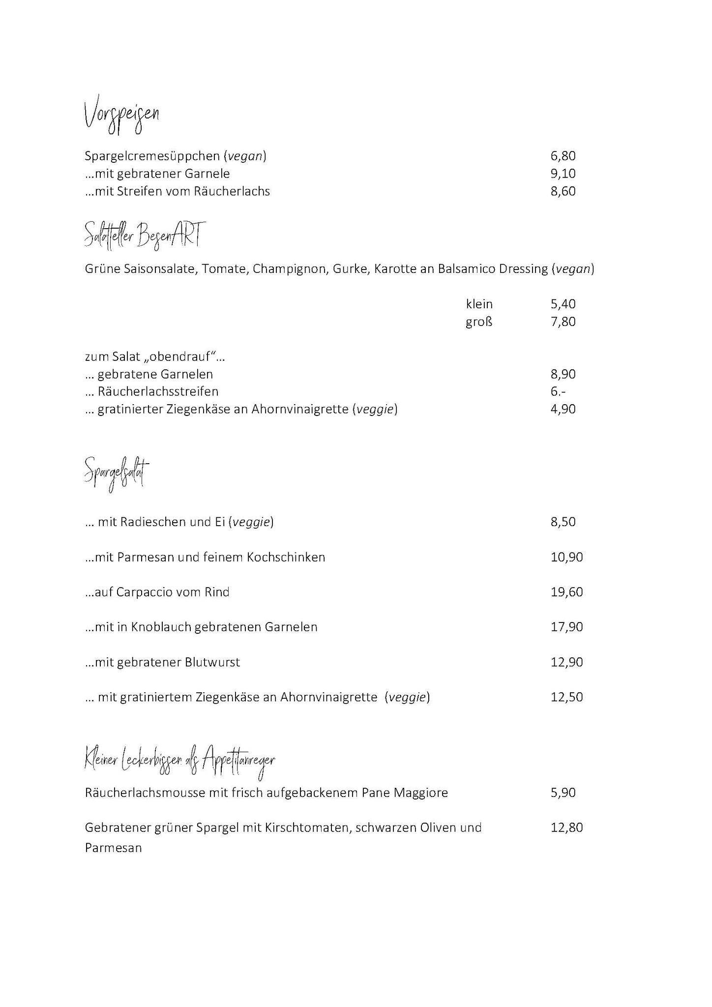 Speisekarte von GehrerSpargelwelt restaurant, Durmersheim