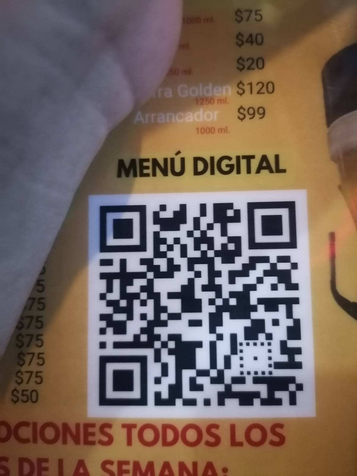 Carta de Golden Ticket Boneless & Bar, Chihuahua, Plaza Santié 1301