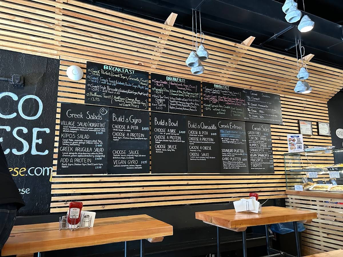 Menu at Greek Bites restaurant, Princeton