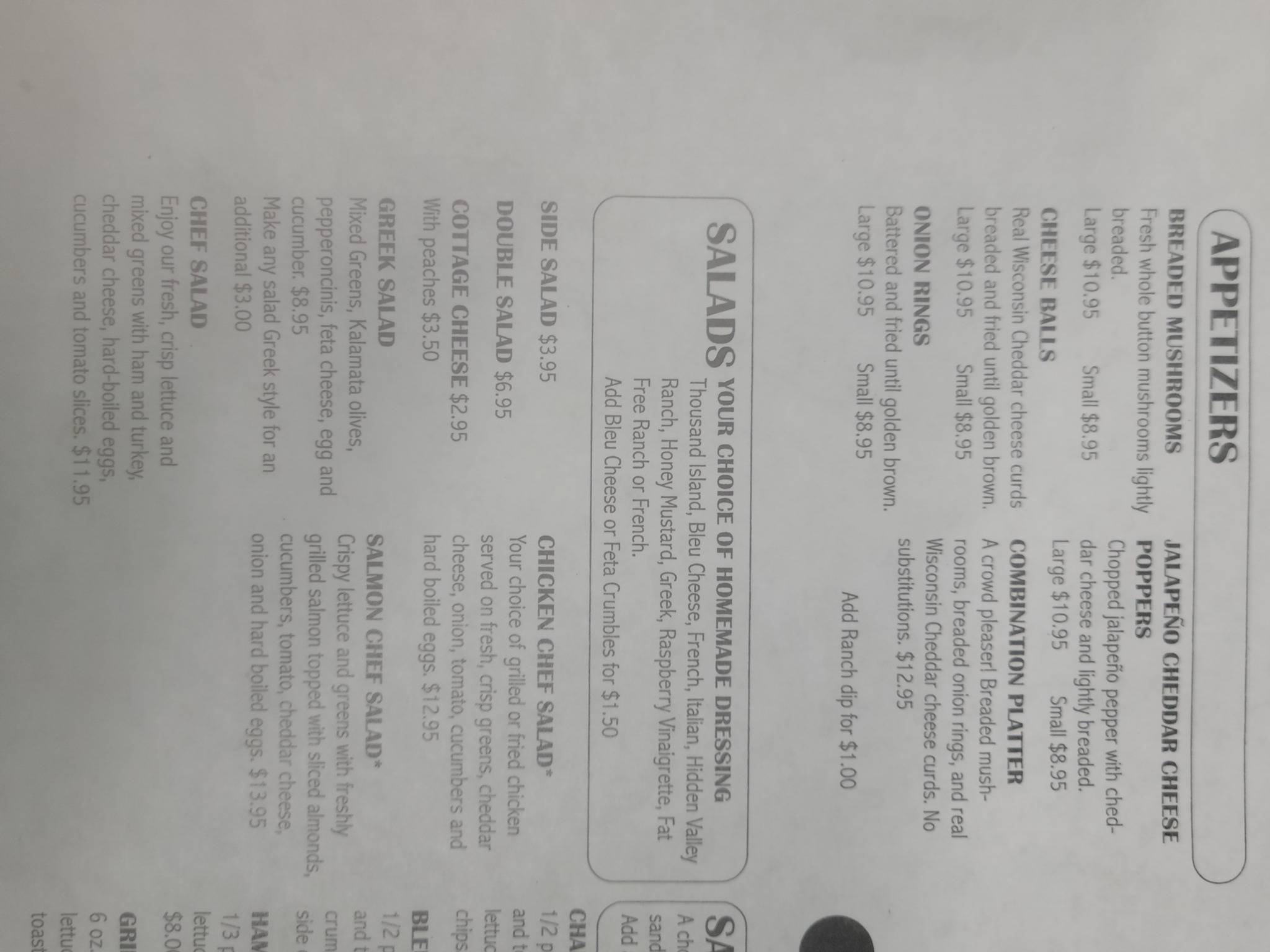 Menu at Half Moon Inn restaurant, Clear Lake