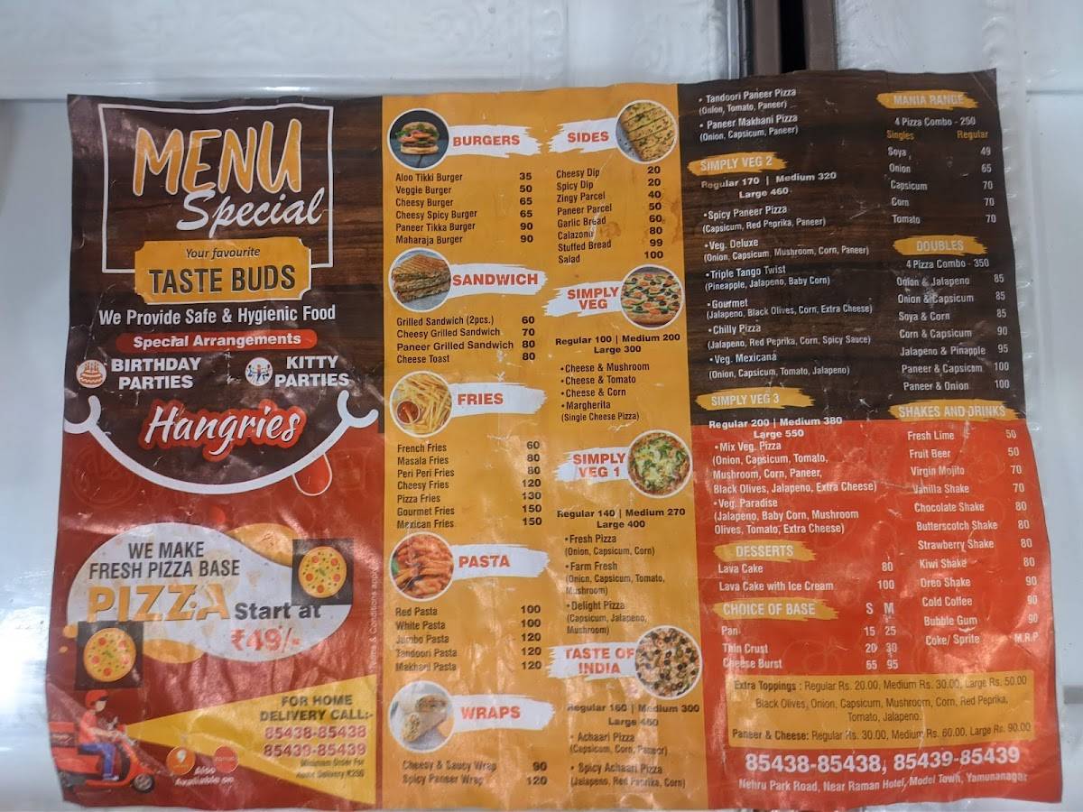 Menu at Hangries Near ITI Yamunanagar Italian & Chinese Restaurant ...