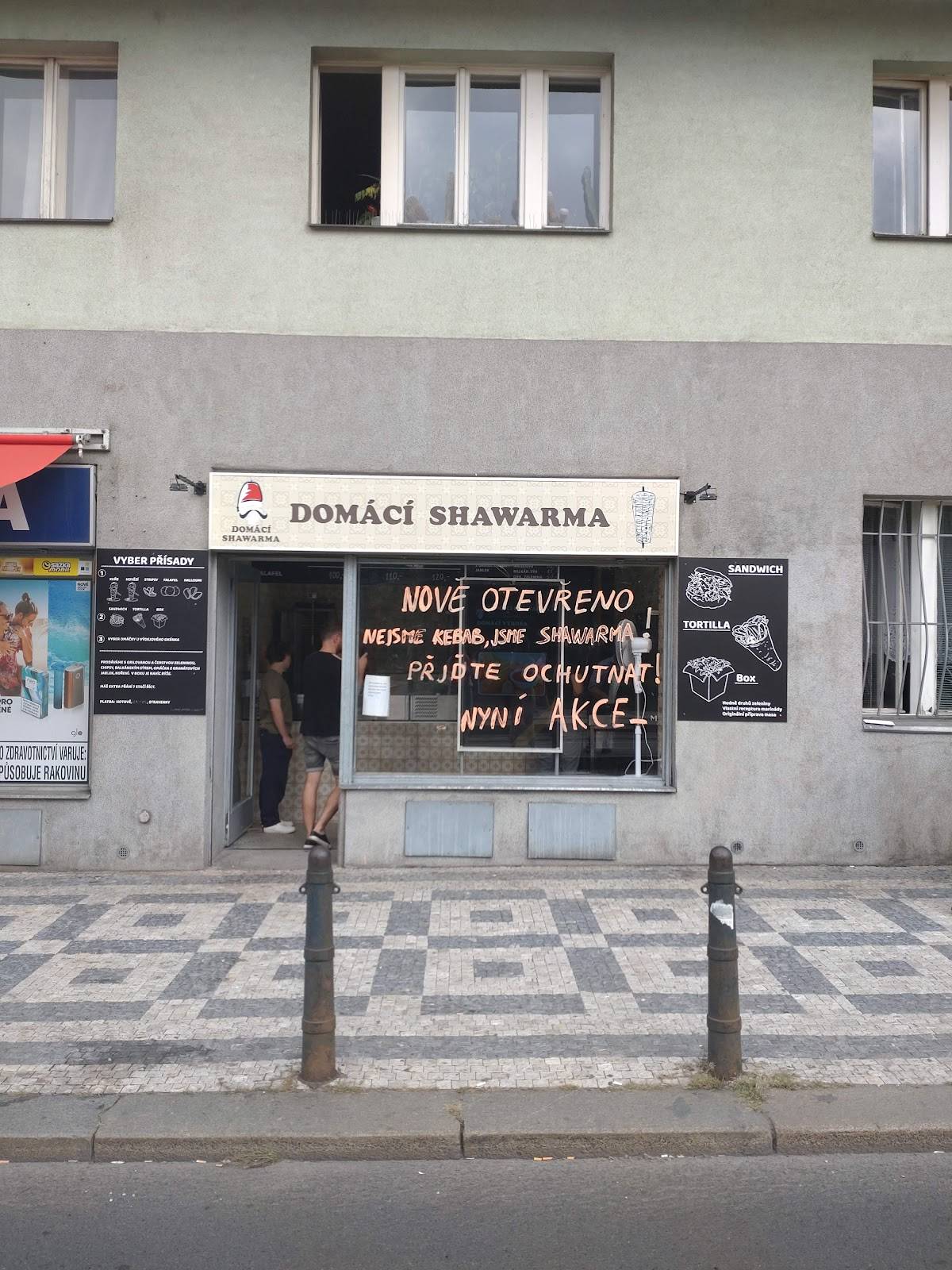 Menu at Homemade shawarma restaurant, Prague