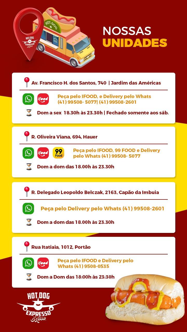 Menu at Hot Dog Expresso Move - Portão restaurant, Curitiba
