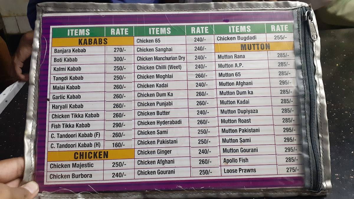 Menu at Hotel Shadab, Hyderabad, Madina Circle