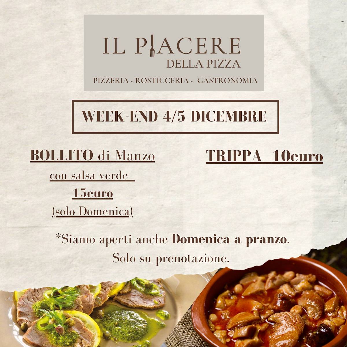 Menu da Il Piacere della pizza ristorante, Giussano