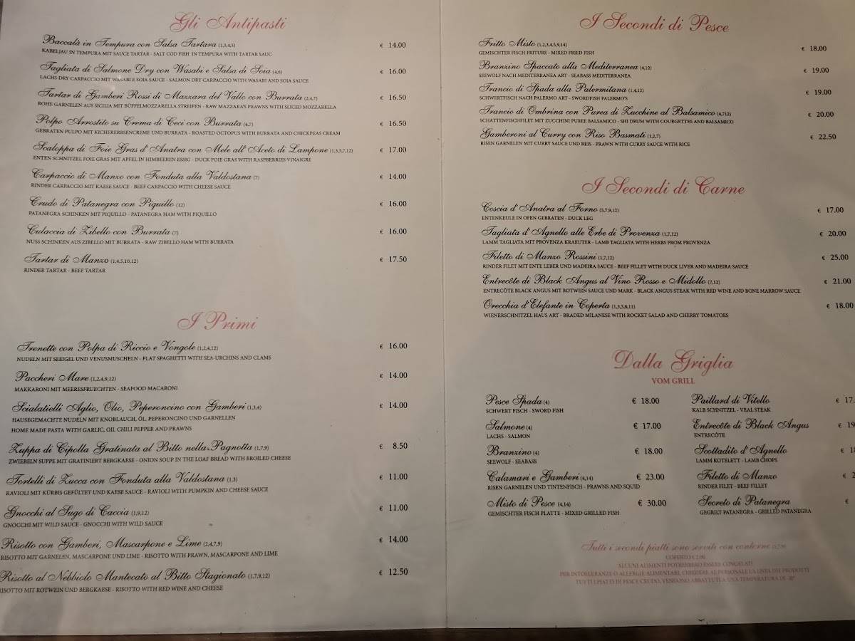 Menu da Il Ritrovo ristorante, Porlezza