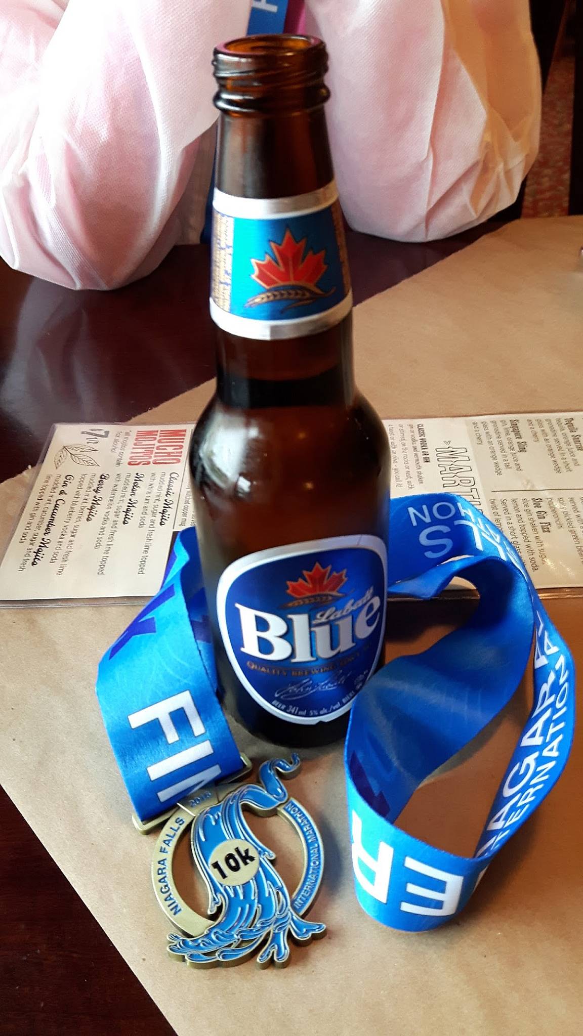 Menu at M.T. Bellies restaurant, Welland
