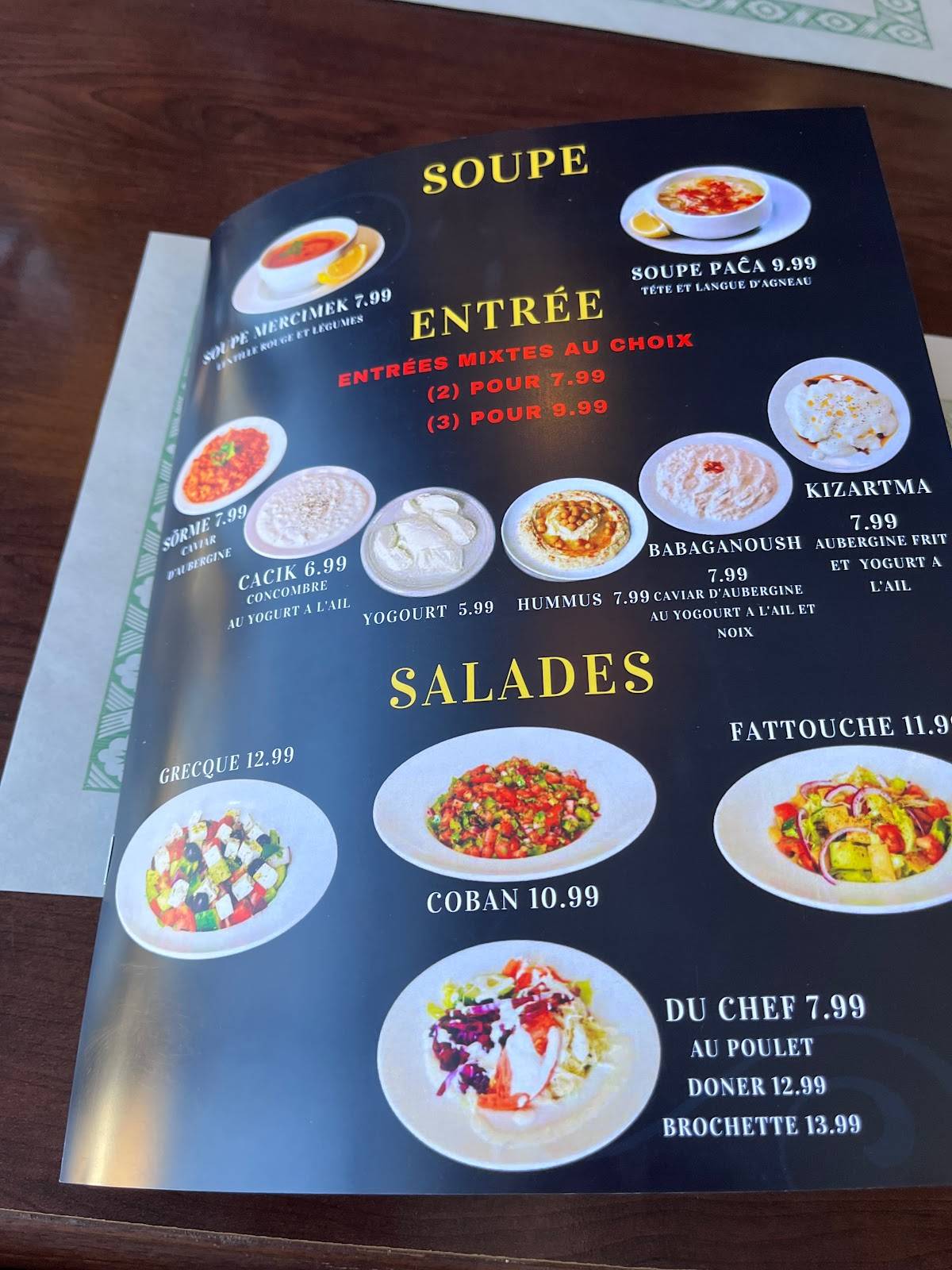 Menu at Maison istanbul restaurant, Longueuil