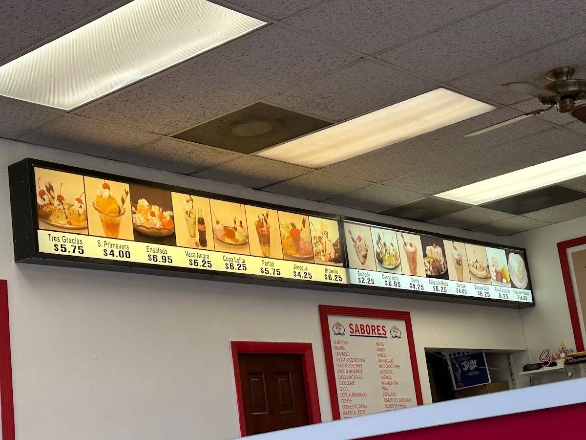 Menu at Miami Coppelia Ice Cream, Miami, NW 7th St