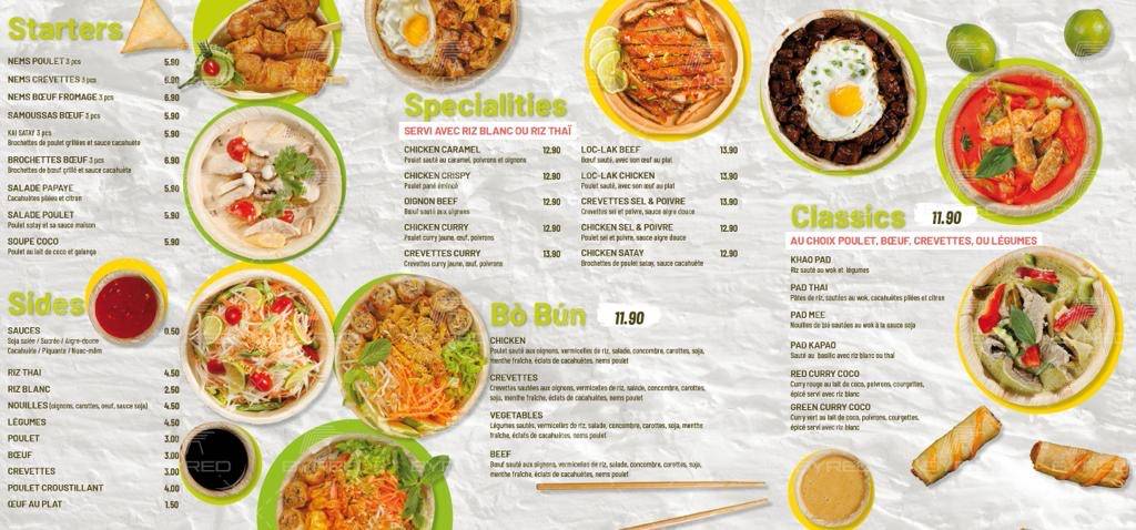 Menu au NOO WOK COLOMBES restaurant, Colombes