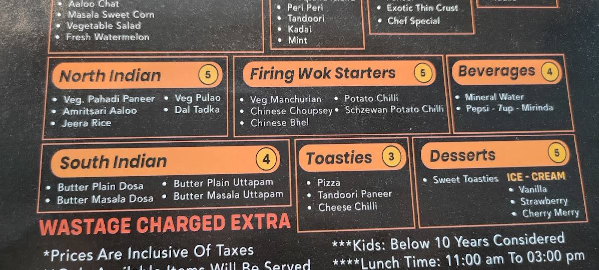 Menu at Oscar Pizza, Surat