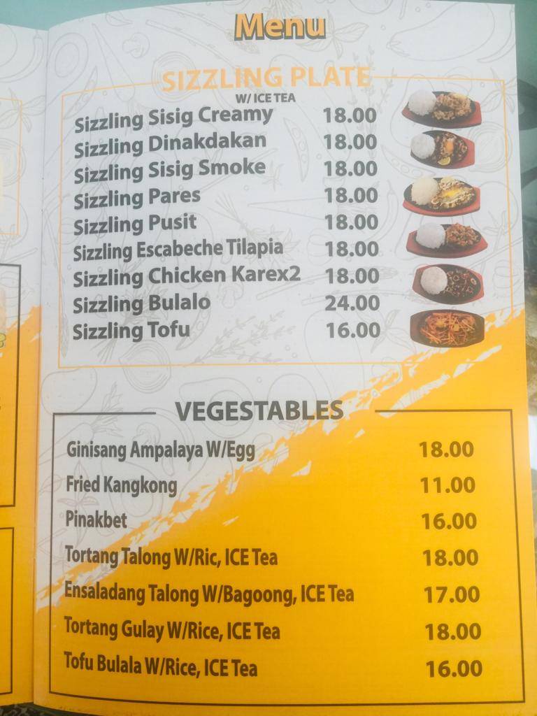 Carta de Pinoy Zone Restaurant, Abu Dabi