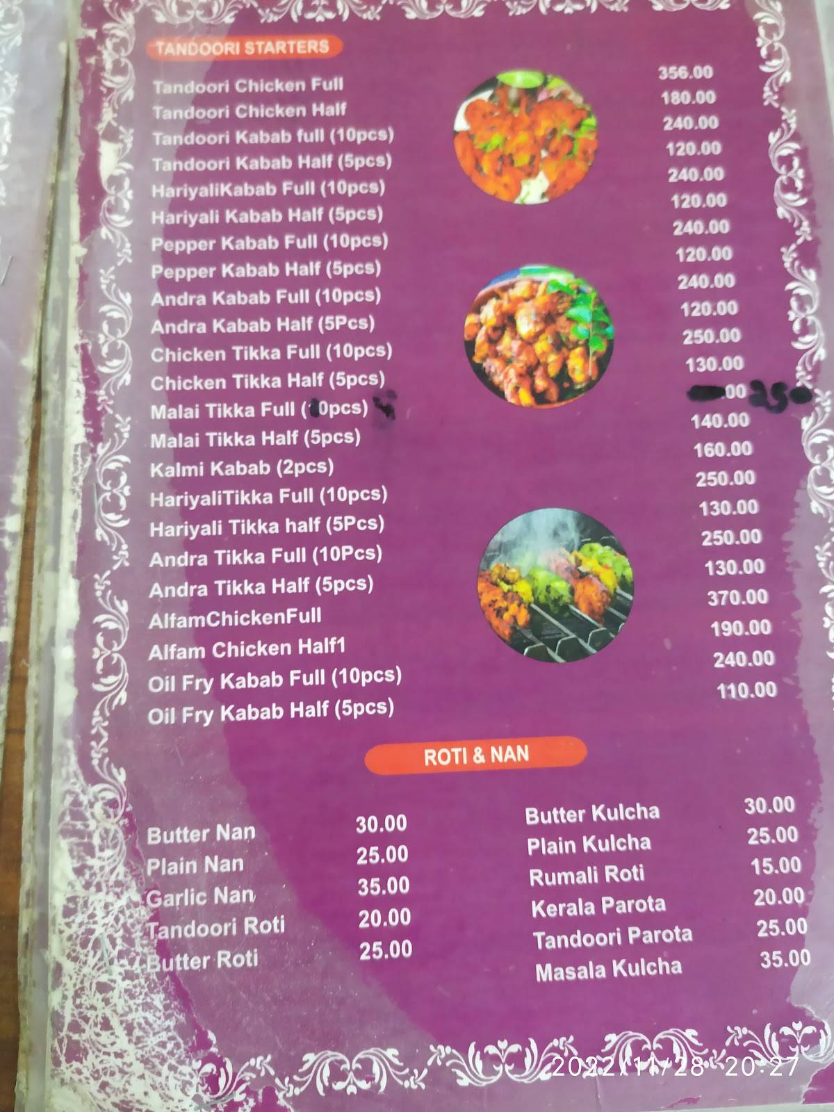 Menu at Raj Cafe and Restaurant, Bengaluru