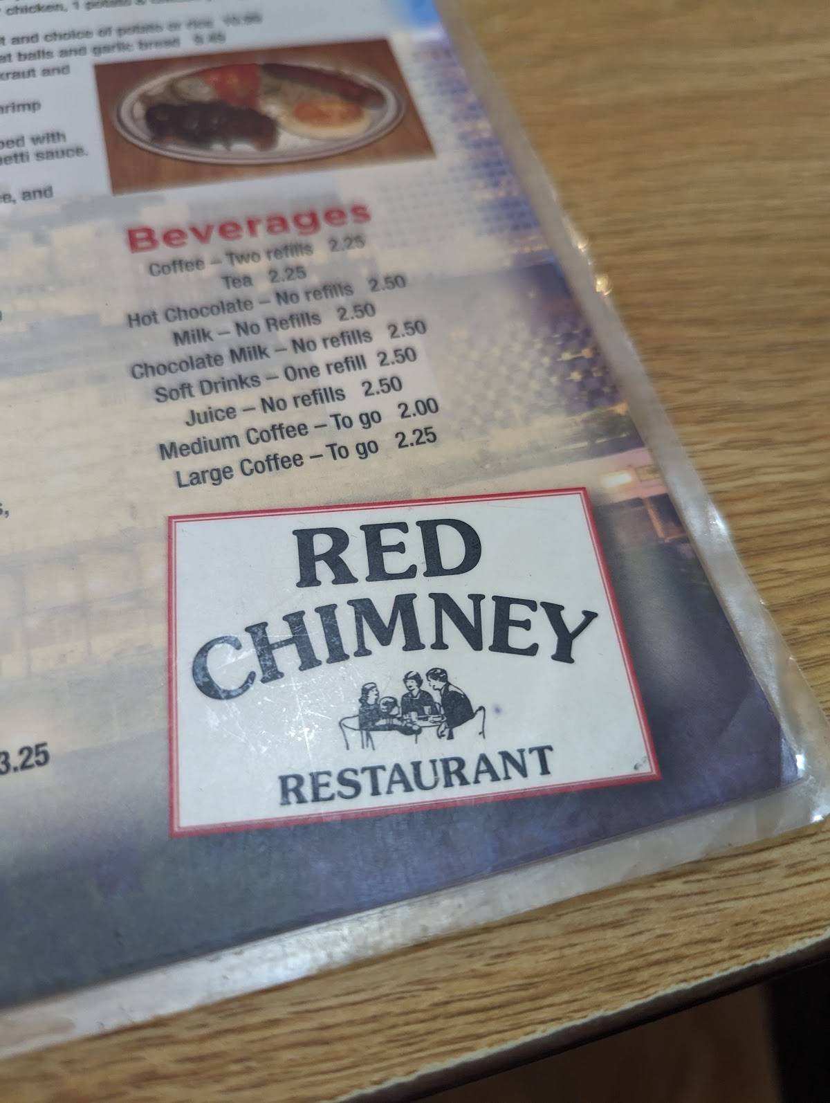 Menu at Red Chimney restaurant, Cleveland