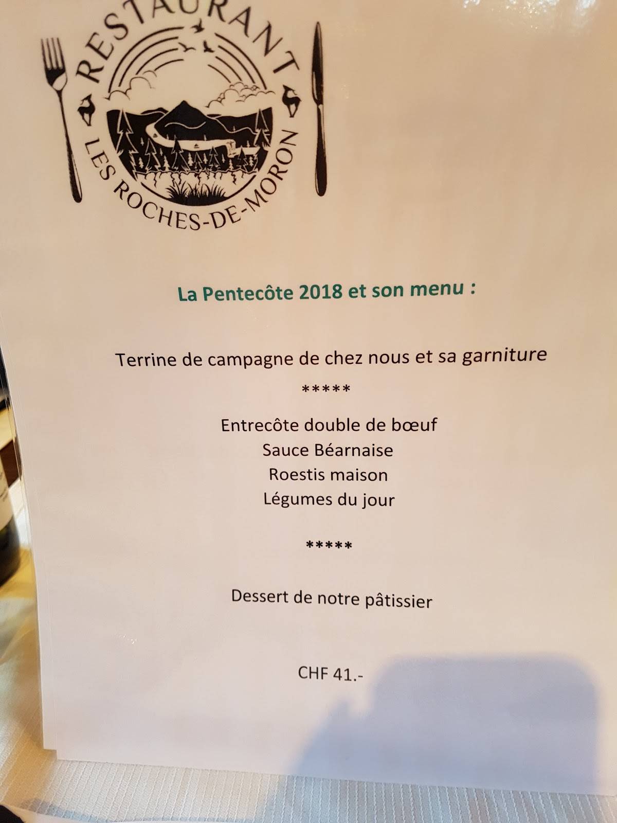 Menu au Restaurant Les Roches-de-Moron, Les Planchettes, Les Roches-de ...