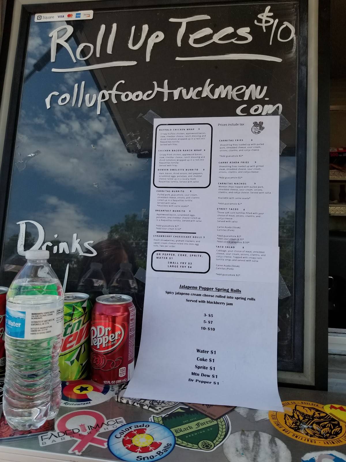 Menu at Roll Up restaurant, Colorado Springs
