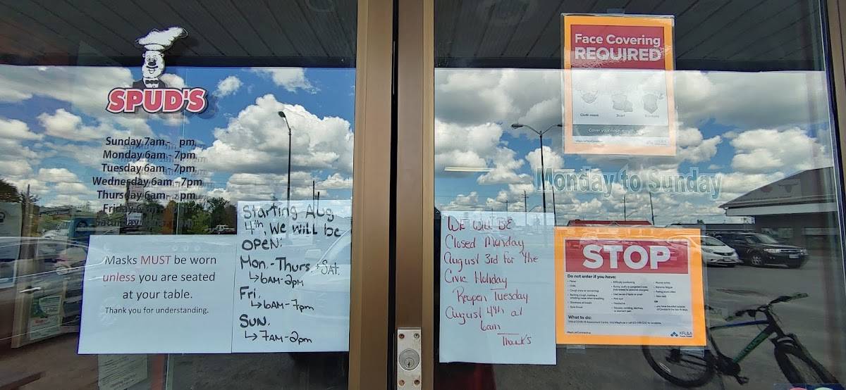 Menu at Spuds Restaurant and Catering, Napanee