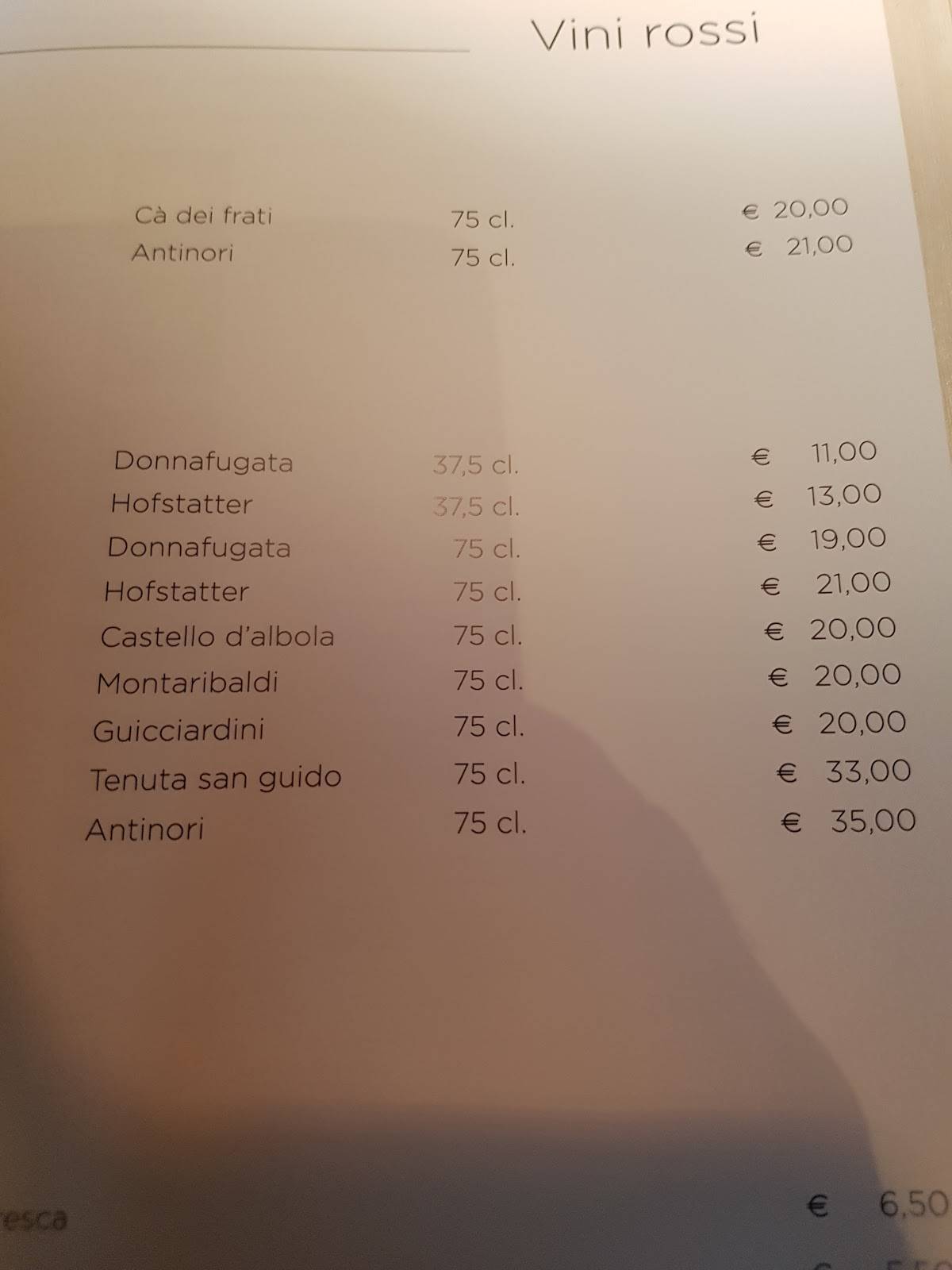 Menu da Sushi Zero ristorante, Asti