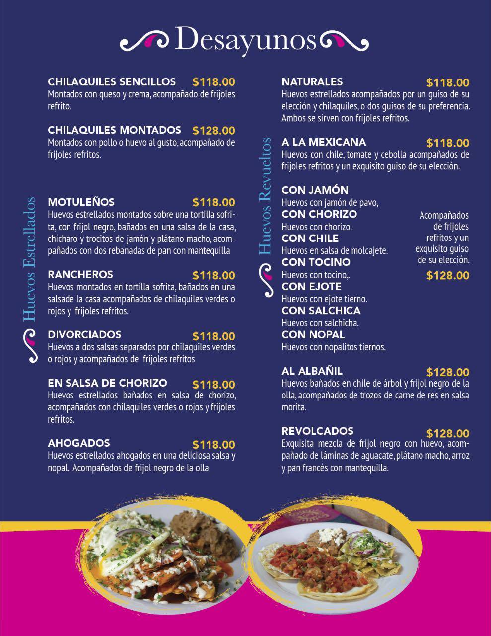 Menu at Talavera Café and Grill, Piedras Negras
