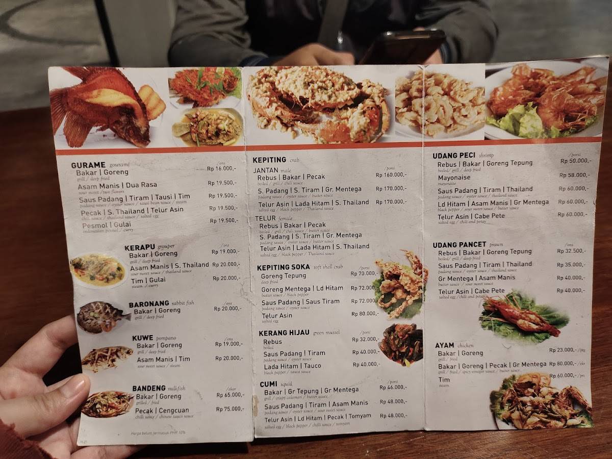 Menu at Telaga Seafood Modernland restaurant, Tangerang, Jl. Pulau ...