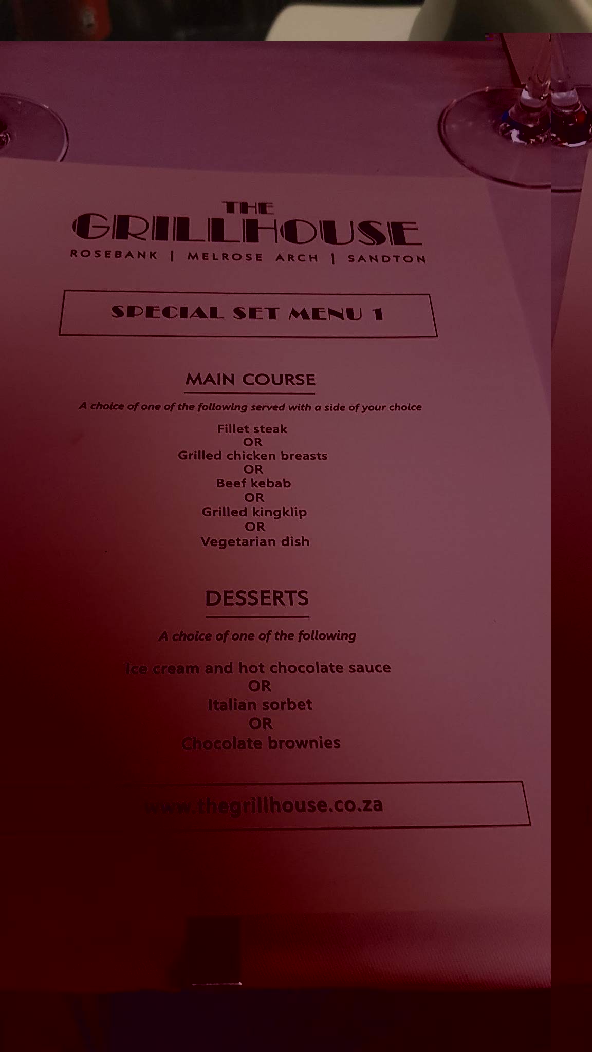 Speisekarte von The Grillhouse Sandton BBQ, Sandton, Building 1