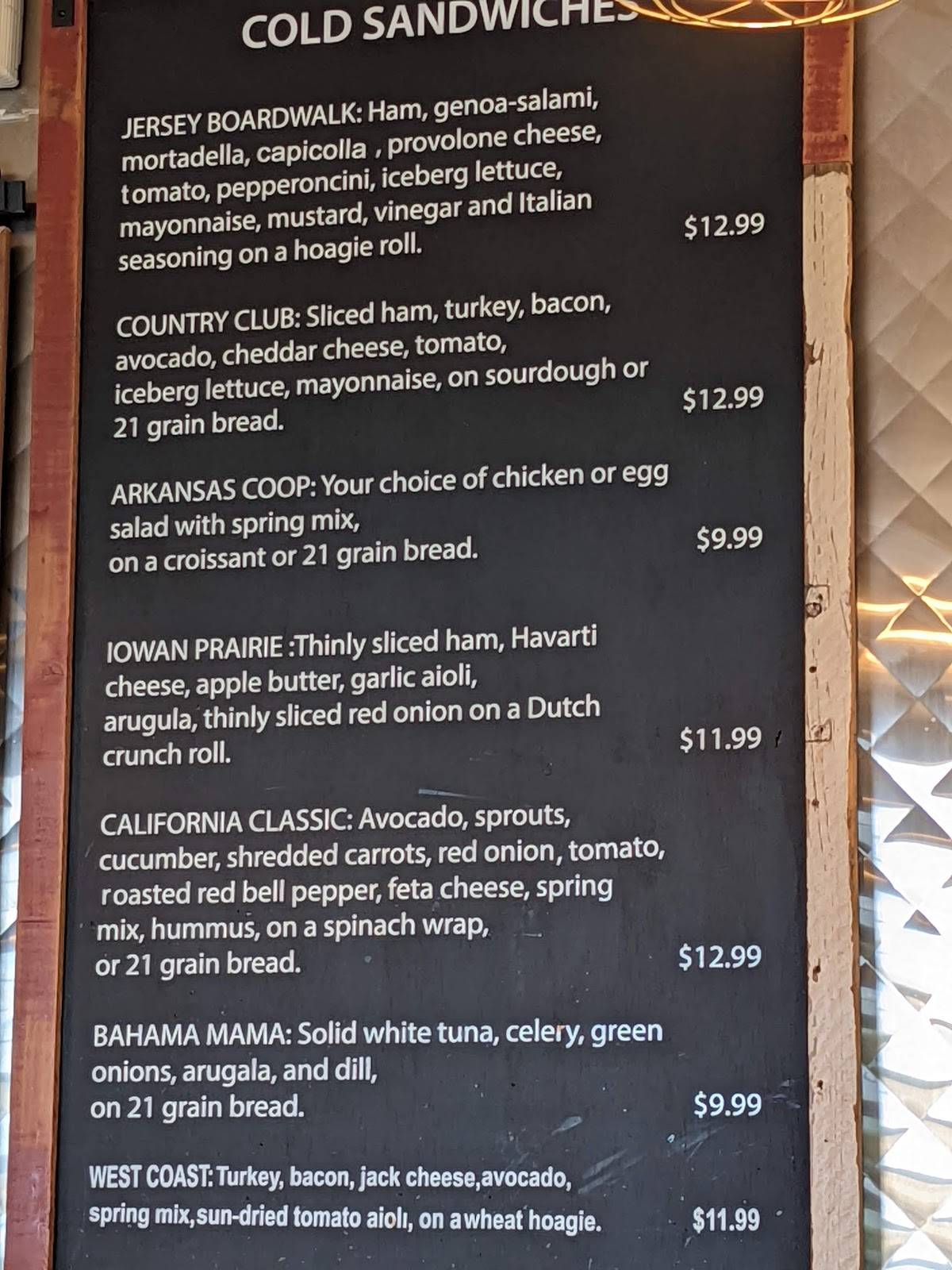 Menu at The Homestead restaurant, Orcutt
