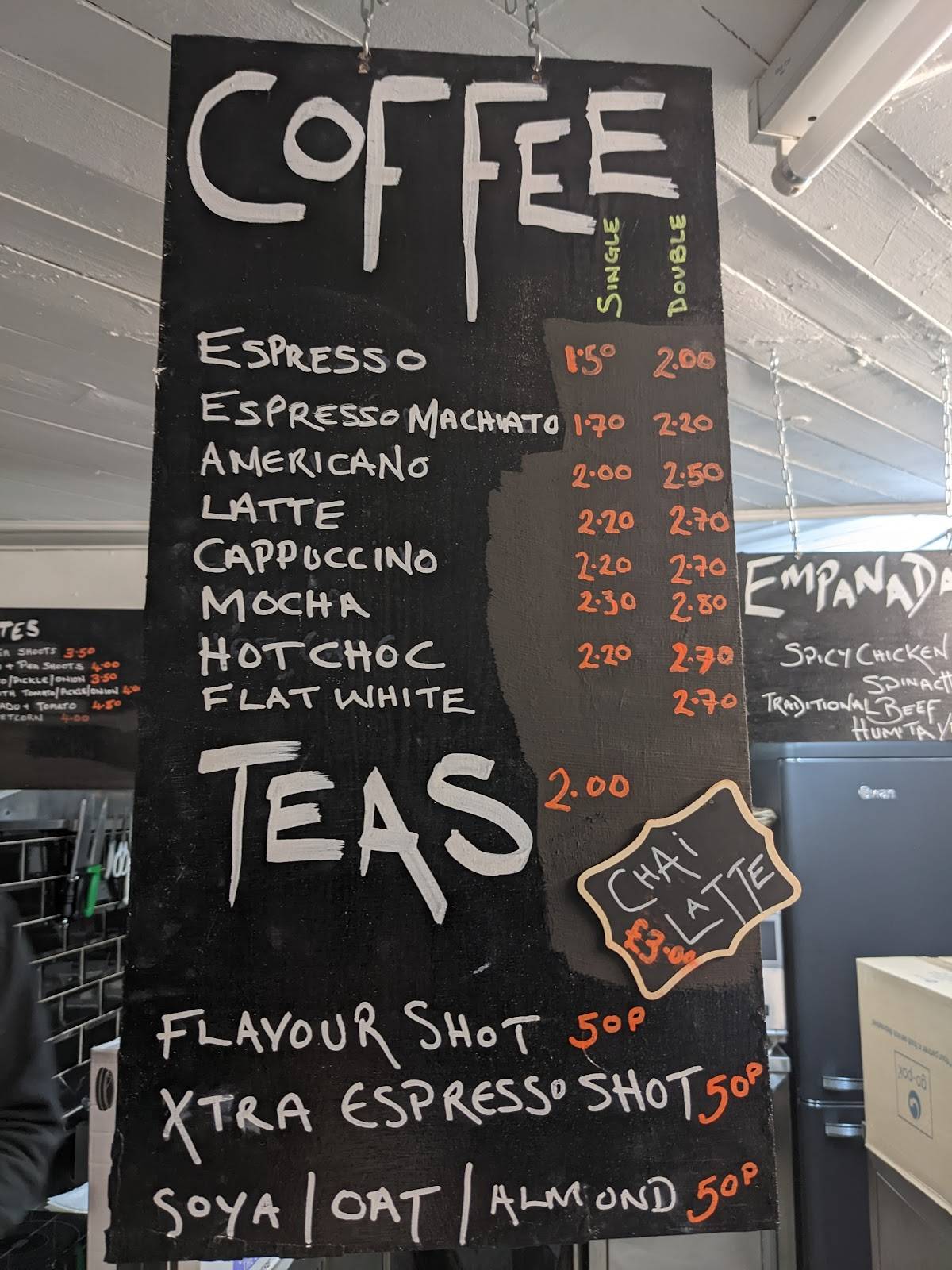 Menu at The Hut by The Heath, London