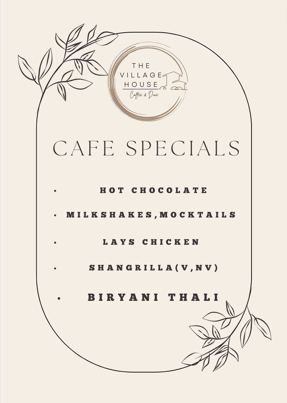 Menu at The Village House Cafe Madhapur, Hyderabad