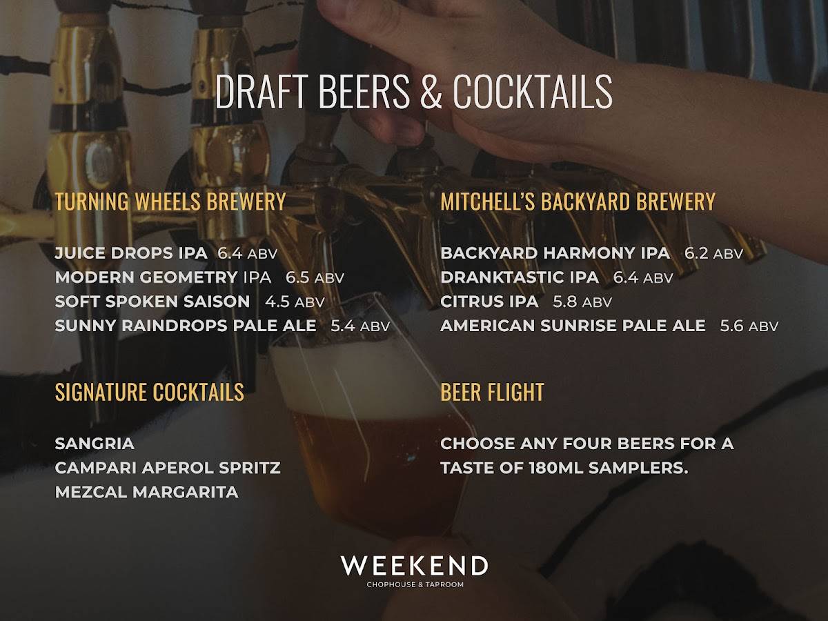 Menu at The Weekend pub & bar, Cebu City, 88th Ave