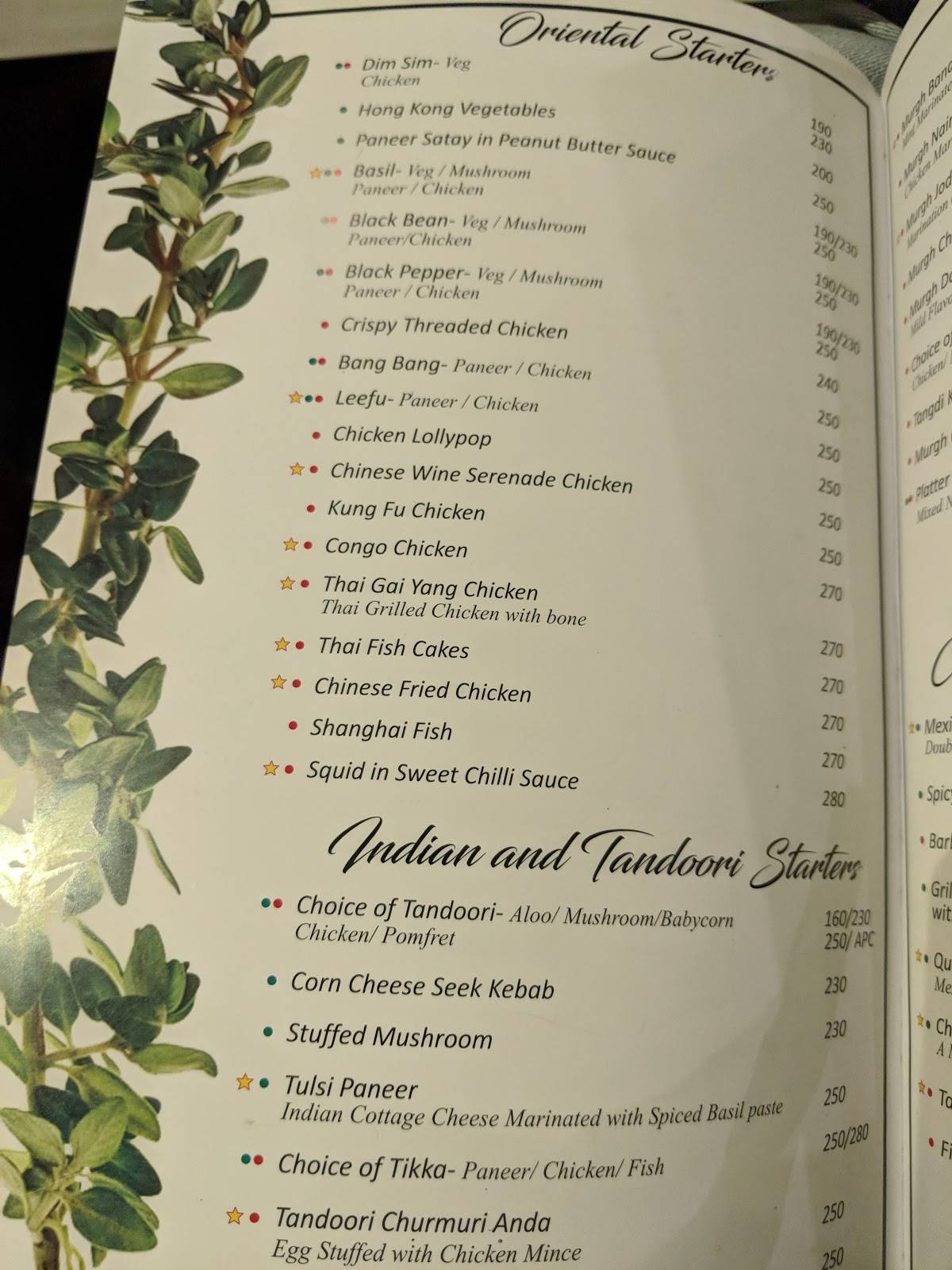 Menu at Thyme Family Restaurant, Mangaluru, 4th Floor