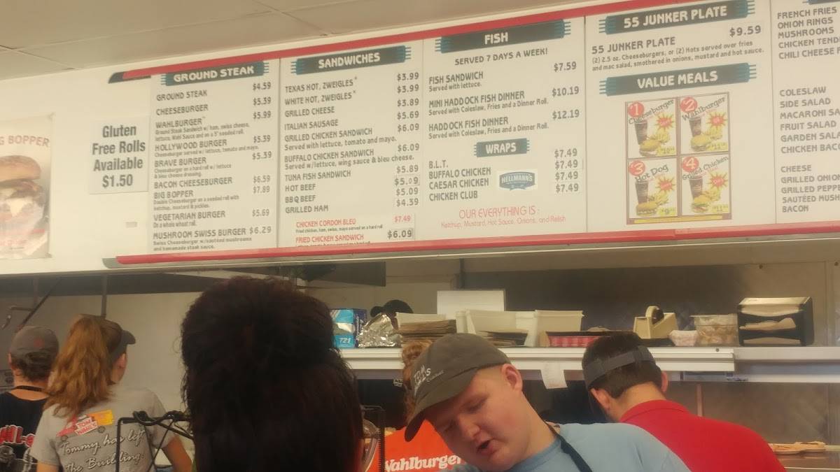 Menu at Tom Wahl's Avon restaurant, Avon