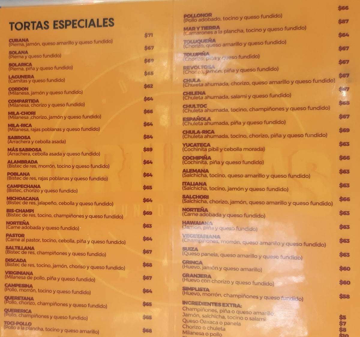 Carta del restaurante Torti-Ricas, Santiago del Querétaro, Calle Luis M ...
