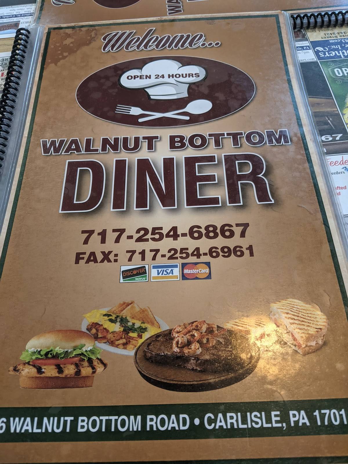 Menu at Walnut Bottom Diner restaurant, Carlisle