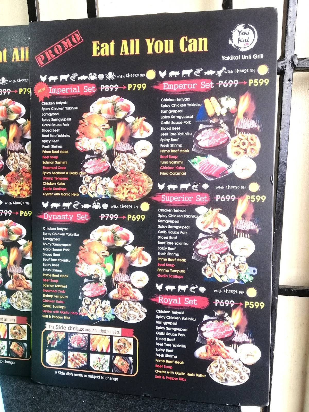 Menu at Yakikai Unli Grill restaurant, Quezon City