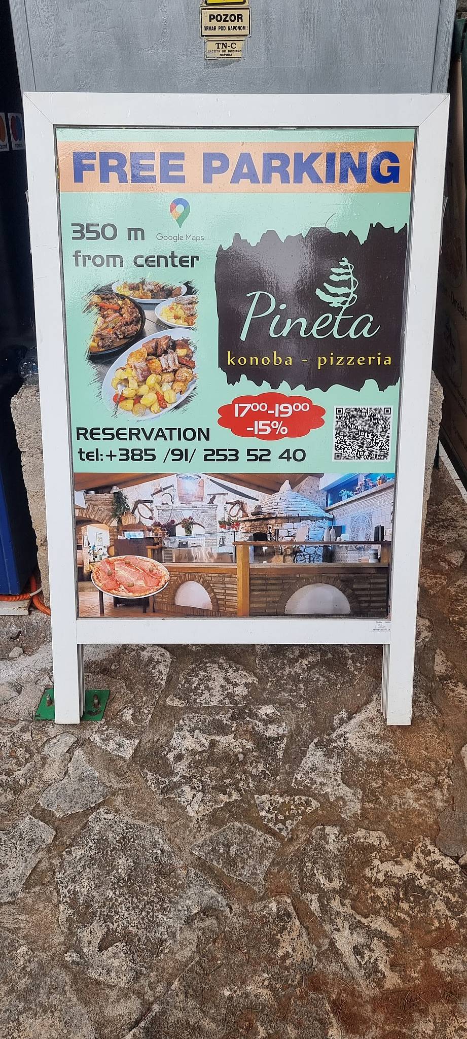 Menu da Restoran Pineta ristorante, Rovigno