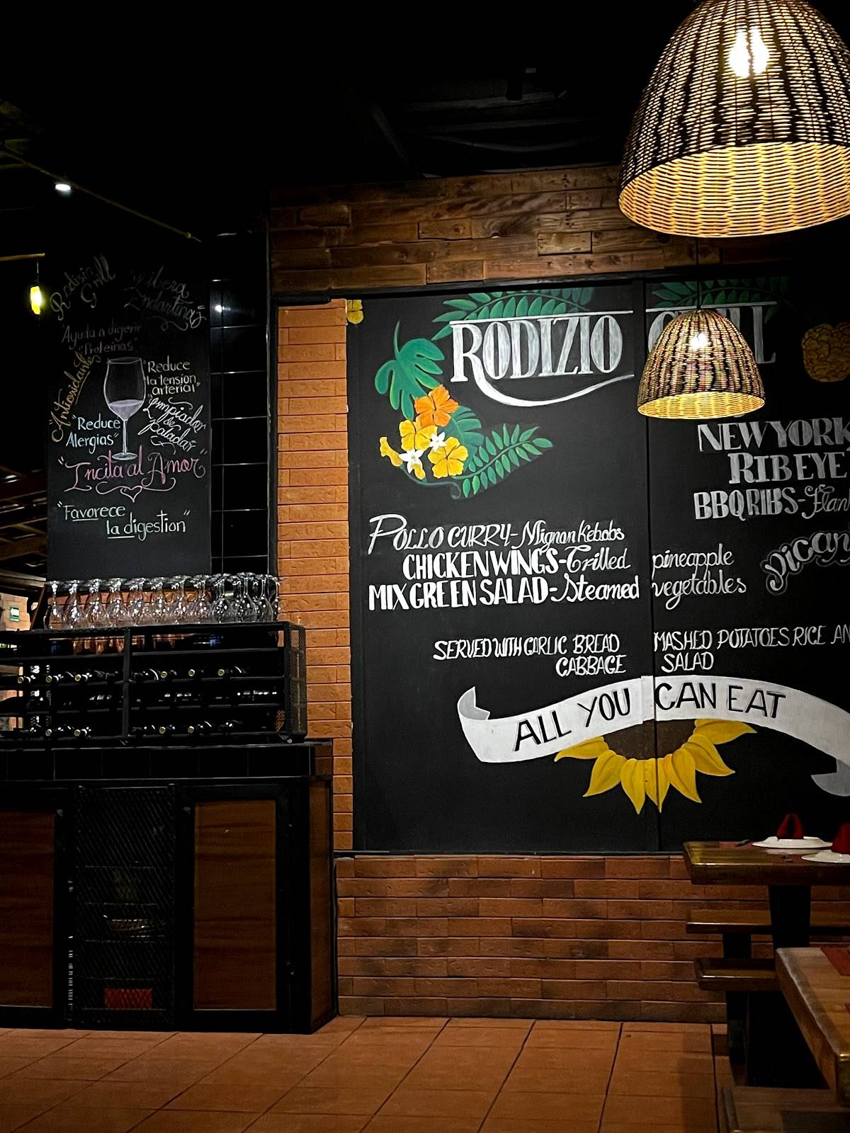 Menu at Rodizio Grill steakhouse, Cabo San Lucas