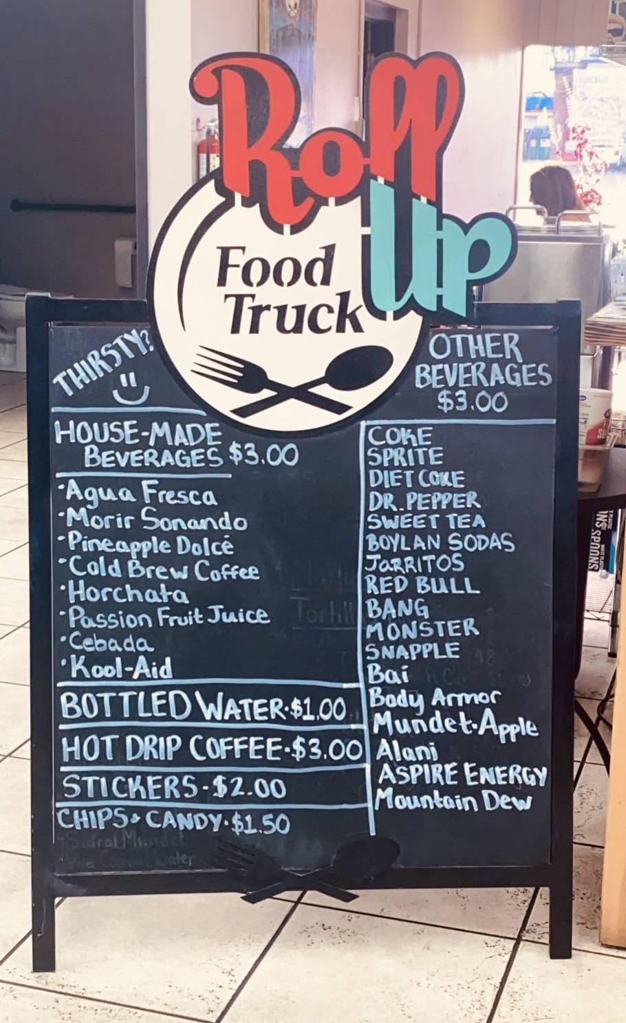 Menu at Roll Up restaurant, Colorado Springs