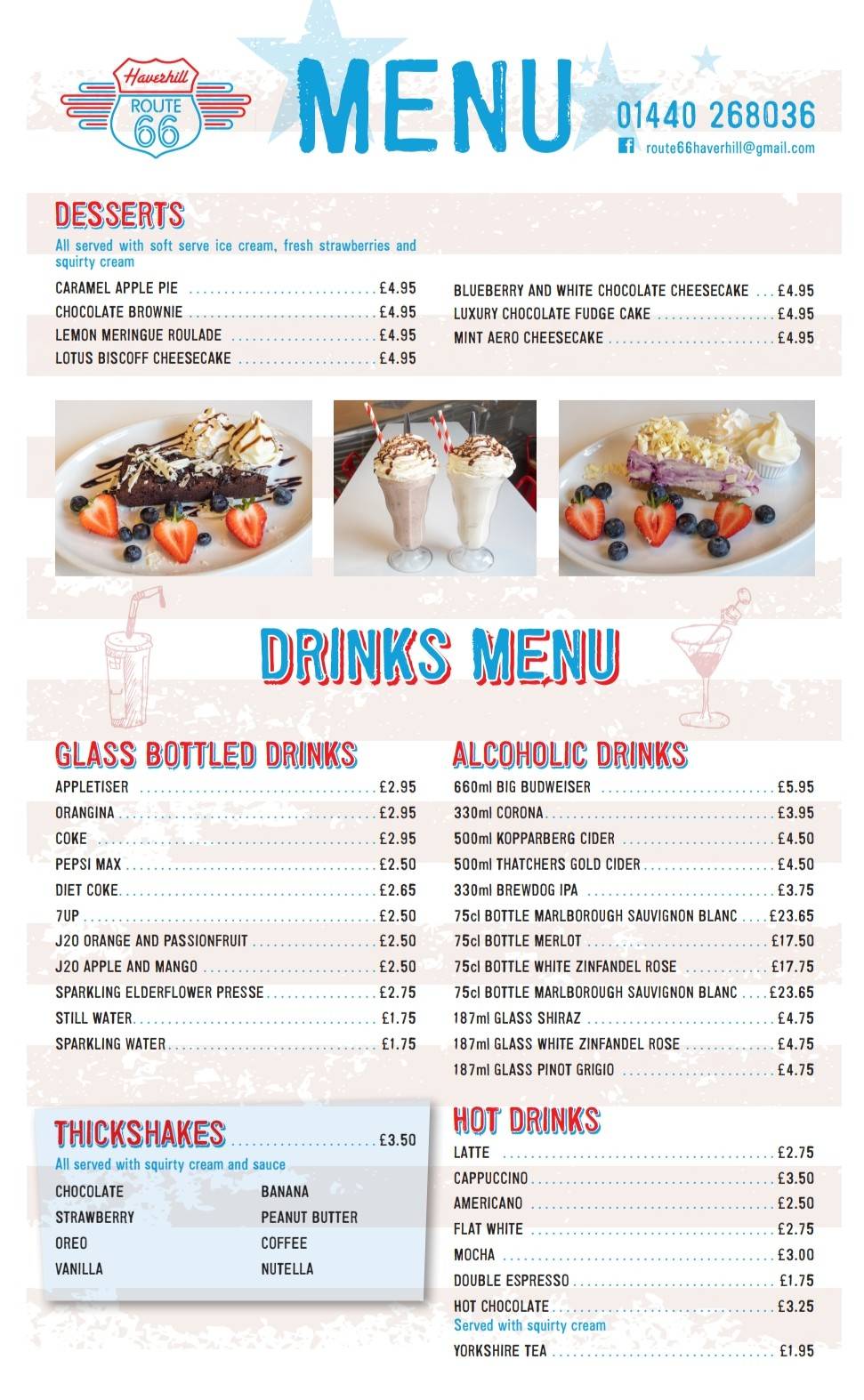 Menu at Route 66 Haverhill restaurant, Haverhill