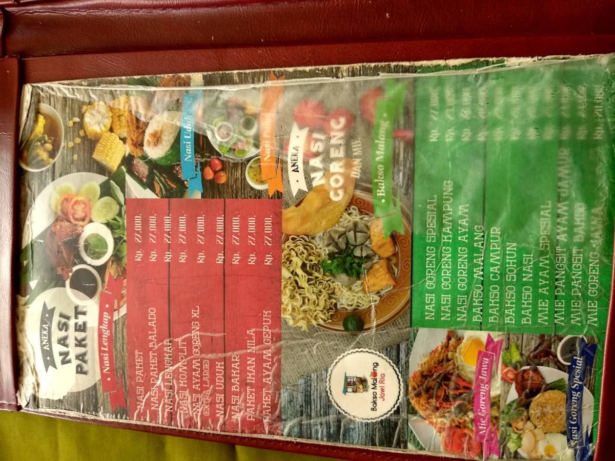 Menu at Rumah Makan Jawi Ria restaurant, Pontianak, Jl. Hasanuddin No.155