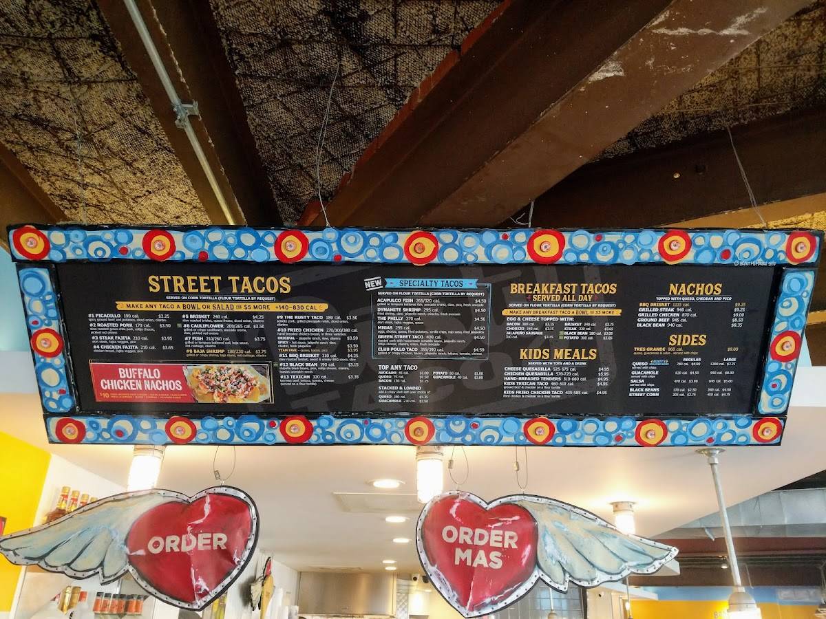 Menu at Rusty Taco restaurant, Fort Worth, Winthrop Ave