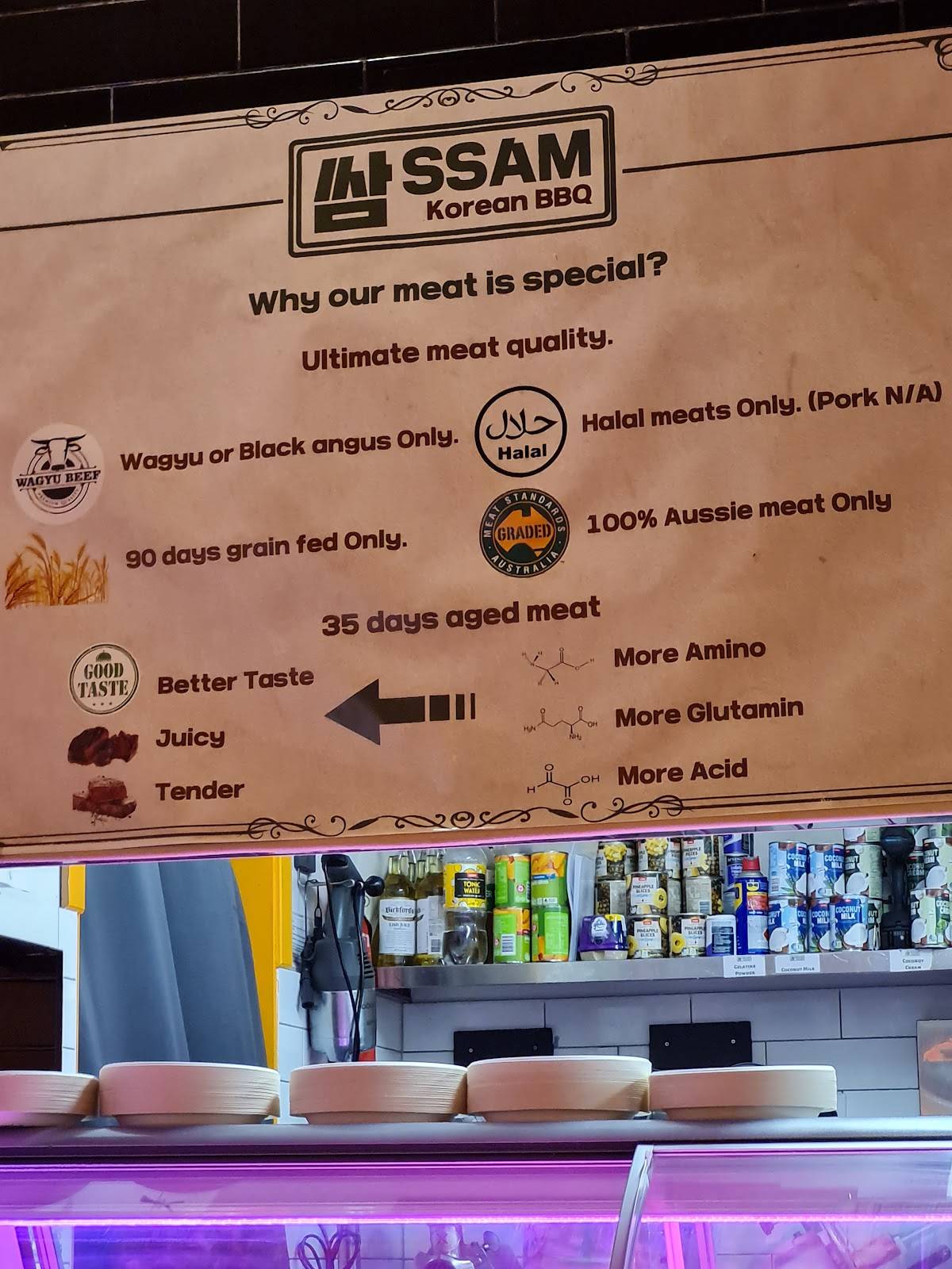 Menu at SSAM Korean BBQ - CBD, Melbourne