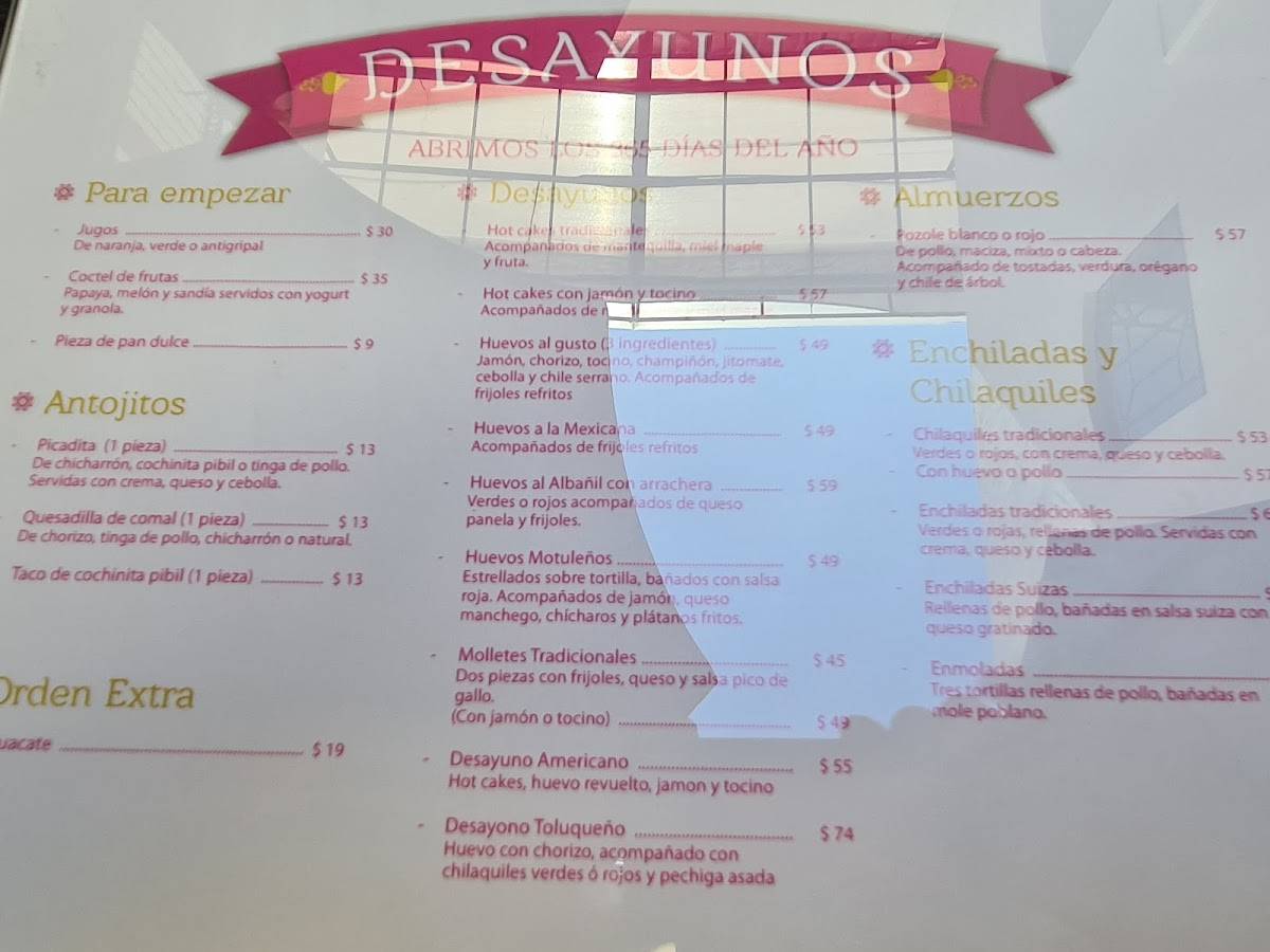 Carta del restaurante Saborcito Corazón, Heroica Puebla del Zaragoza, 5 ...