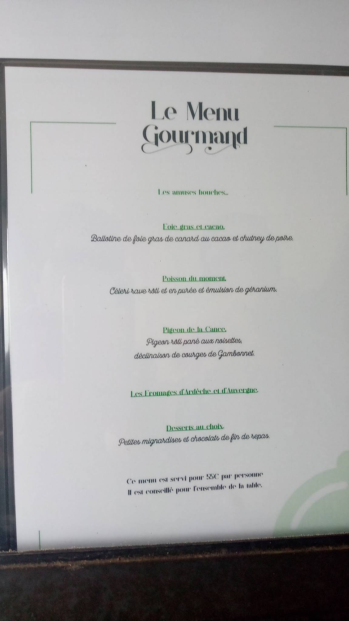 Menu au Bistrot La Coulemelle pub et bar, Saint-Bonnet-le-Froid