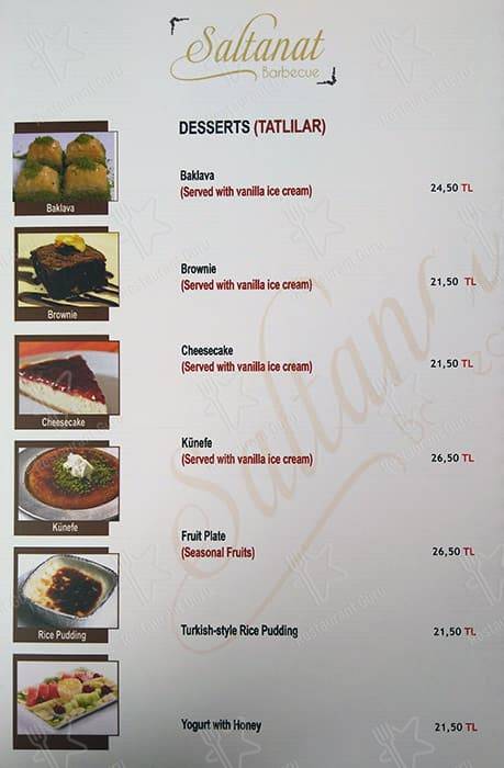 Menu at Saltanat Fish & Kebab House, Istanbul, Çatalçeşme Sk. NO:19 /1A