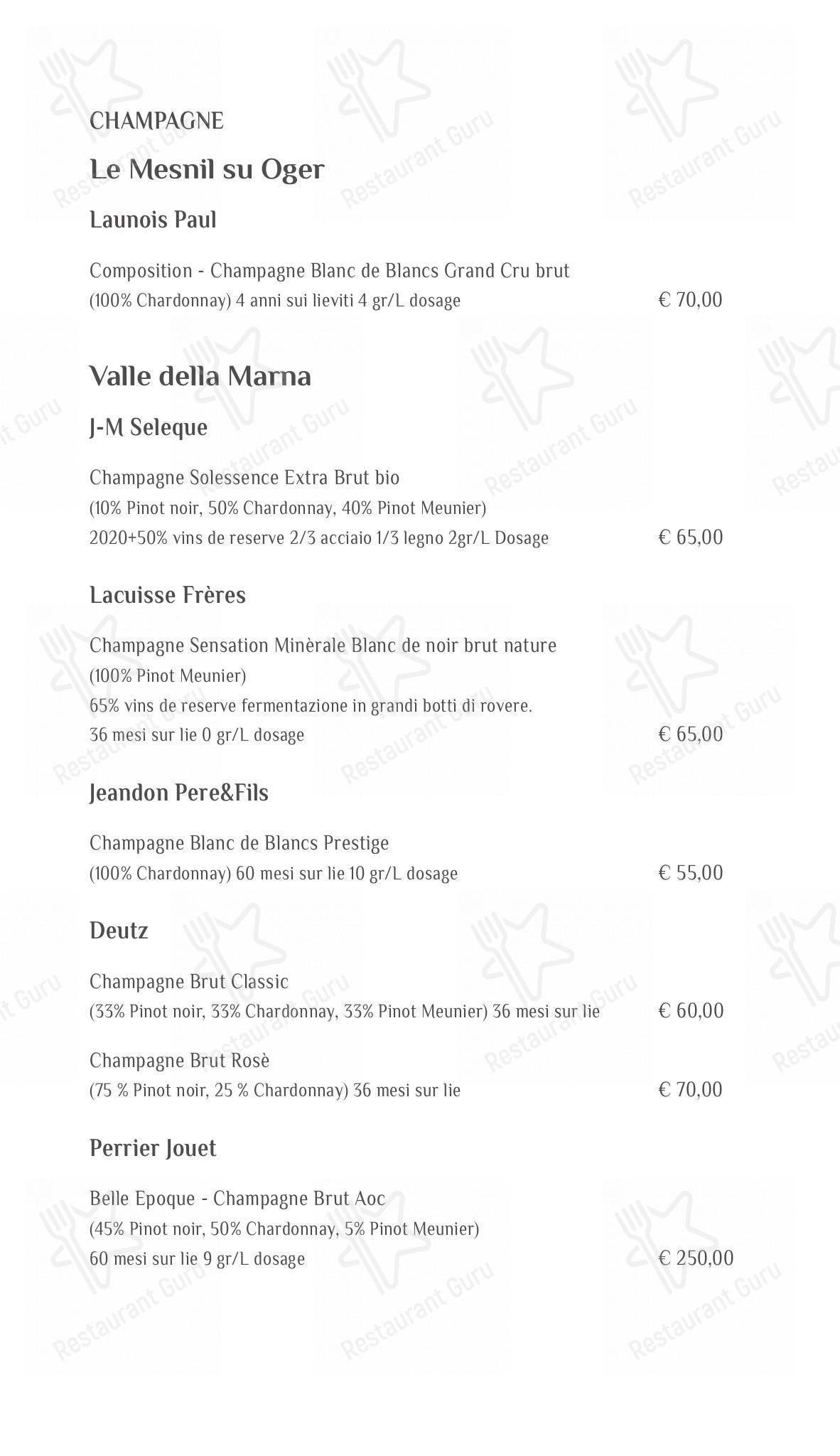 Menu da San Demetrio restaurant, Cesena