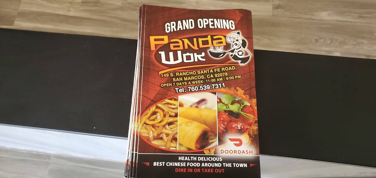 Menu at PanPan Wok restaurant, San Marcos, 149 S Rancho Santa Fe Rd