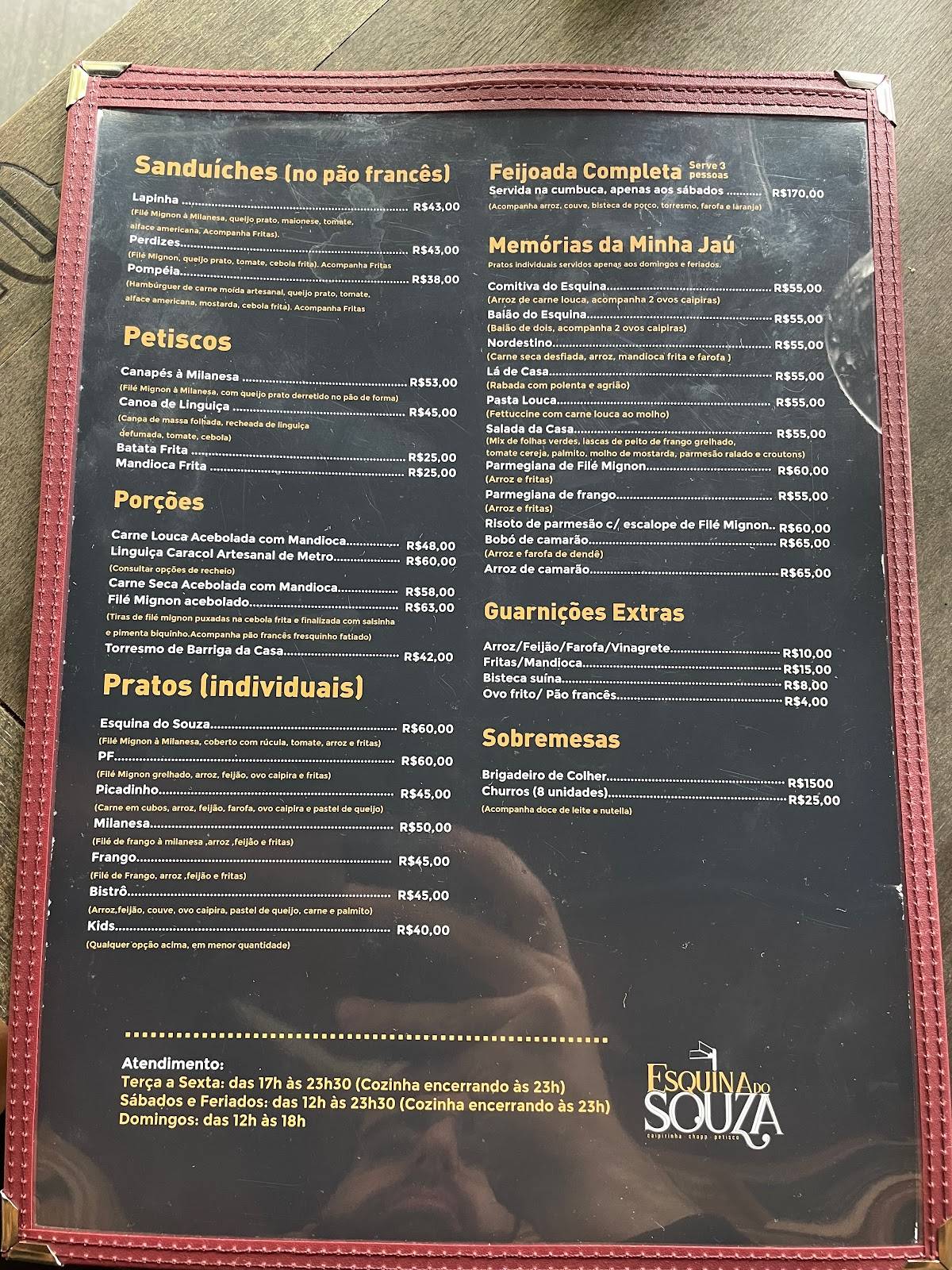 Menu em Esquina do Souza pub & Bar, São Paulo, Rua Coronel Melo de Oliveira
