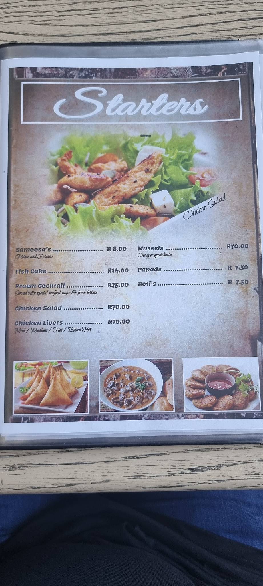 Menu at Seabelle Restaurant, Tongaat