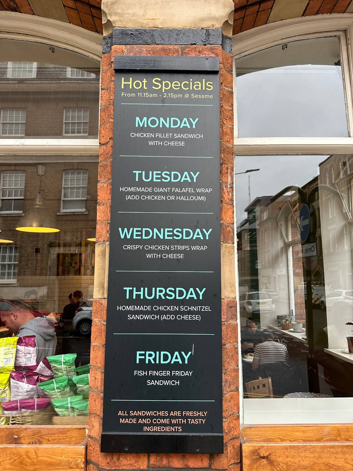 Menu at Sesame Cafe & Sandwich, Leeds, 18 St Paul's St