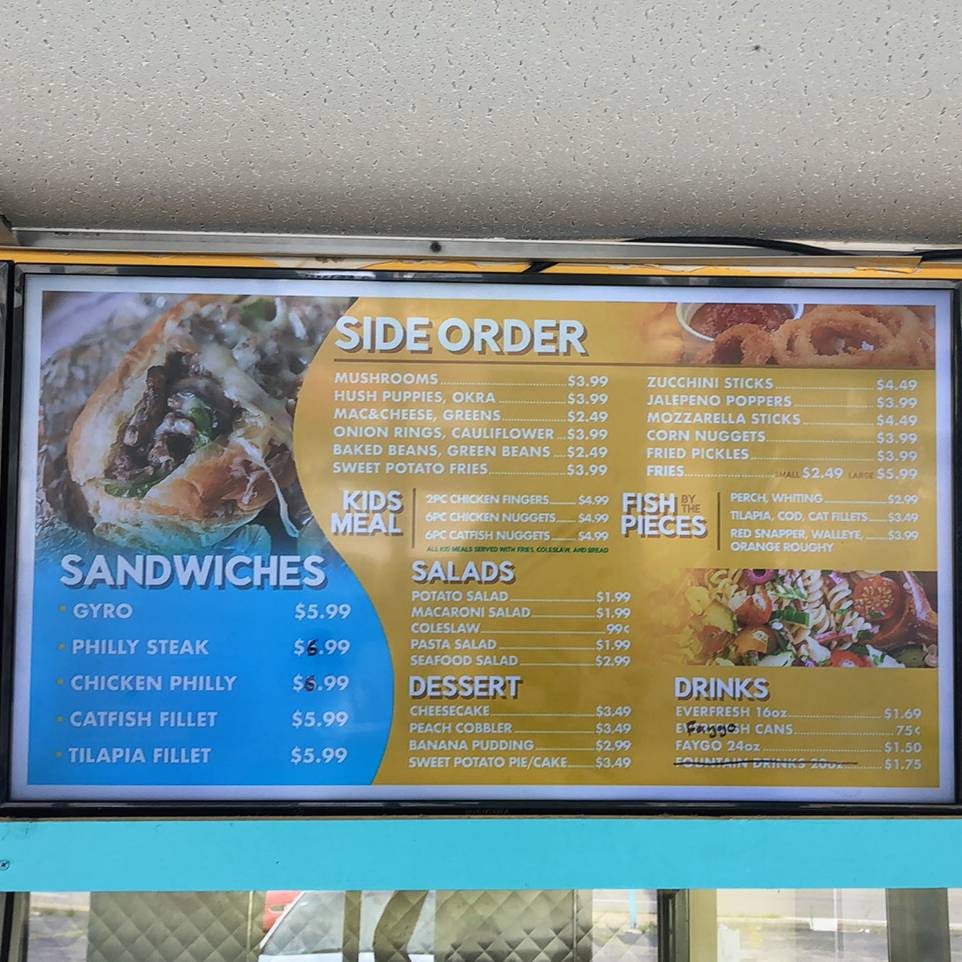 Menu at Sharks Fish & Chicken restaurant, Dayton, W Third St